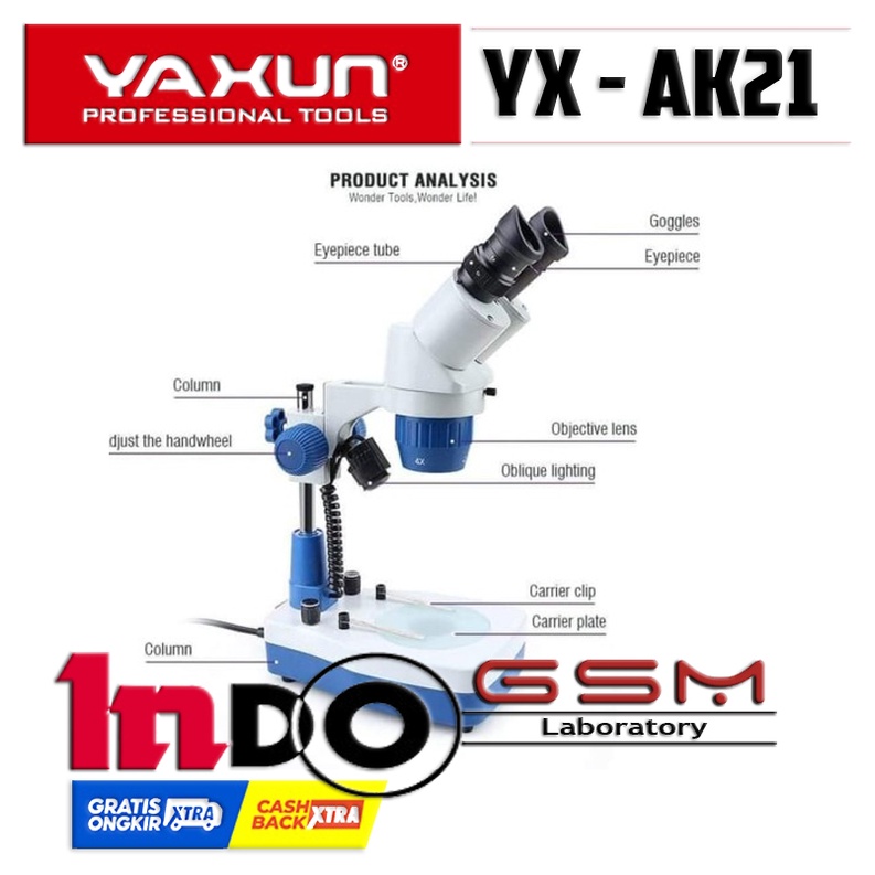 Jual MICROSCOPE YAXUN AK21 AK-21 MICROSCOPE MIKROSKOPE HP MURAH DIGITAL TRINOCULAR | Shopee ...