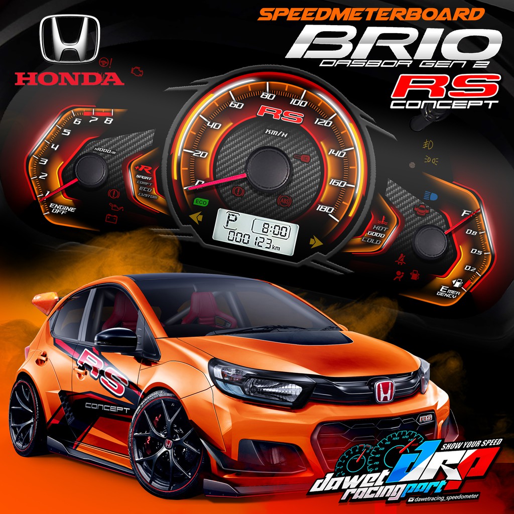 Jual SPEEDOMETER BRIO / BRIO RS / MOBILIO -- 3D CARBON model RS OREN ...