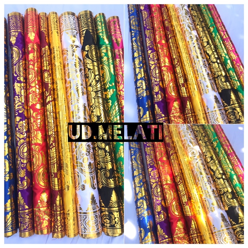 Jual KAIN PRADA EMAS BALI MOTIF DAUN sukawati produk | Shopee Indonesia