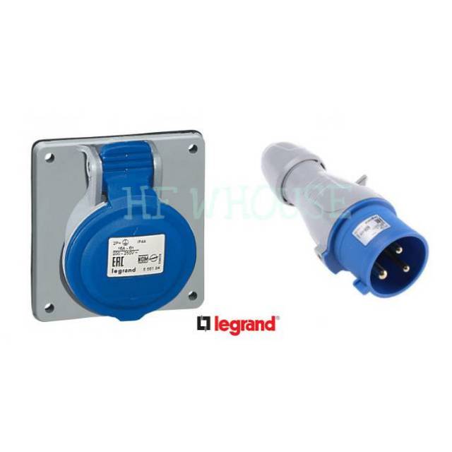 Jual LEGRAND SET PANEL MOUNTING + PLUG P17 - IP44 - 200/250V 16A 3Pin ...
