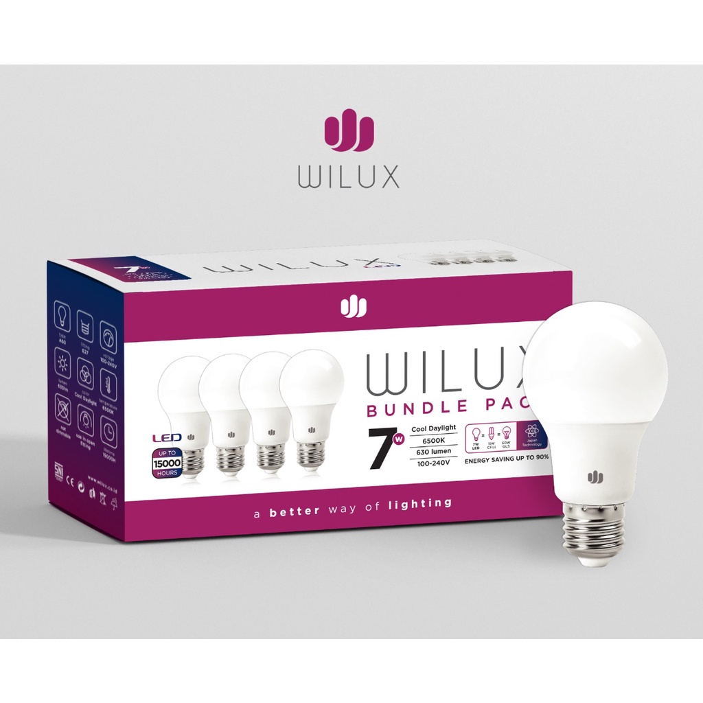 Jual Lampu WILUX LED BULB BUNDLE PACK - 7W PUTIH - isi 4 PCS | Shopee ...