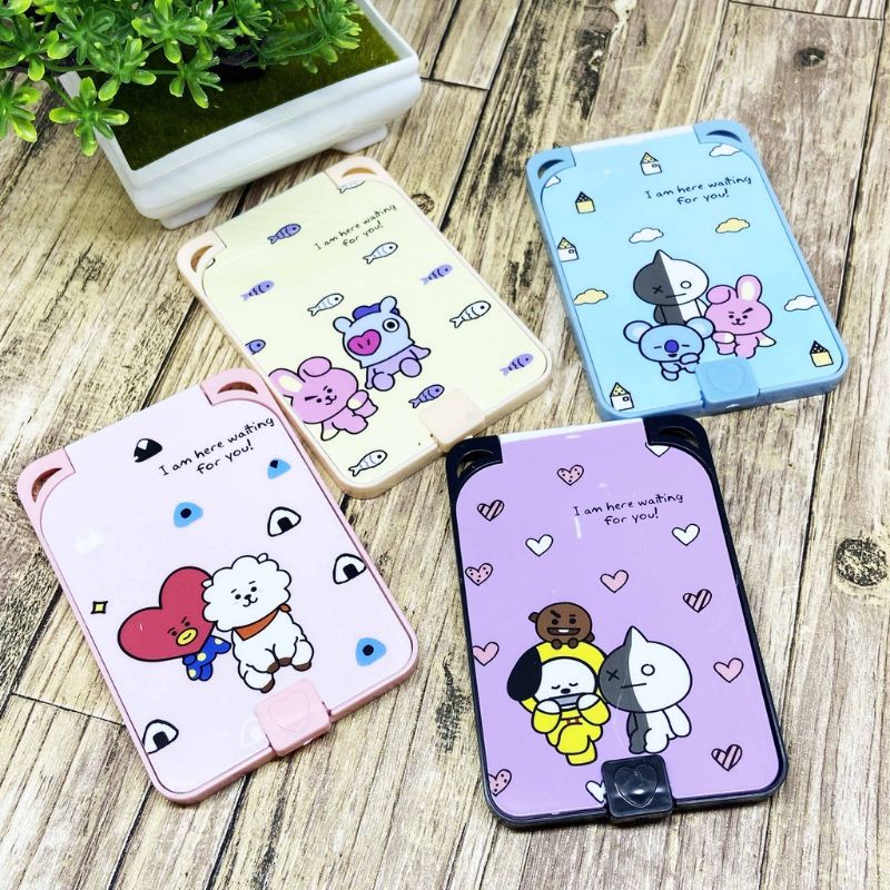 Jual BGEMOY-Kaca Make up Gambar BT21 Include Sisir Kaca Traveling BT21 ...