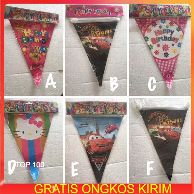 Jual Bunting Flag / Banner / Bendera Segitiga Ultah Ulang Tahun Pesta ...