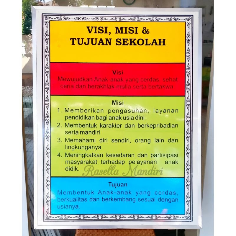 Jual VISI MISI & TUJUAN SEKOLAH 60x80 - PAPAN DATA SEKOLAH TK RA PAUD ... Jual VISI MISI & TUJUAN SEKOLAH 60x80 - PAPAN DATA SEKOLAH TK RA PAUD ...