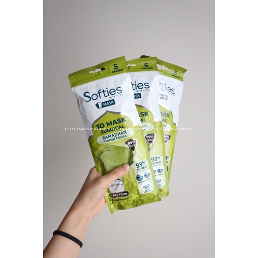 Jual SOFTIES SURGICAL MASK 3D LIMITED EDITION- 4ply kemasan sachet isi ...