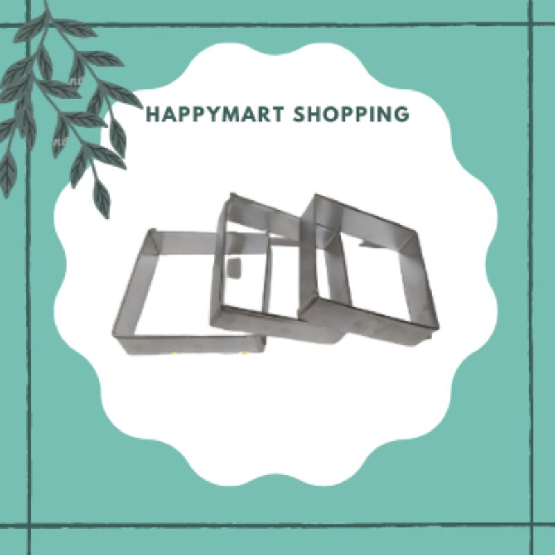 Jual Ring roti kotak / cetakan ring kotak / cutter ring taart ukuran ...