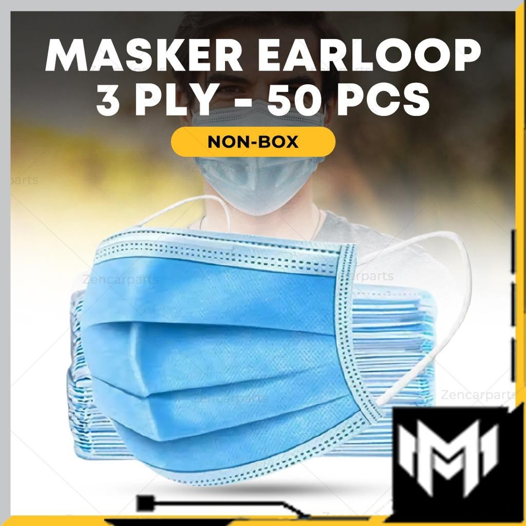 Jual Masker 3 Ply 3Ply Isi 50 pcs 50pcs Disposable Facemask Mask Masker ...