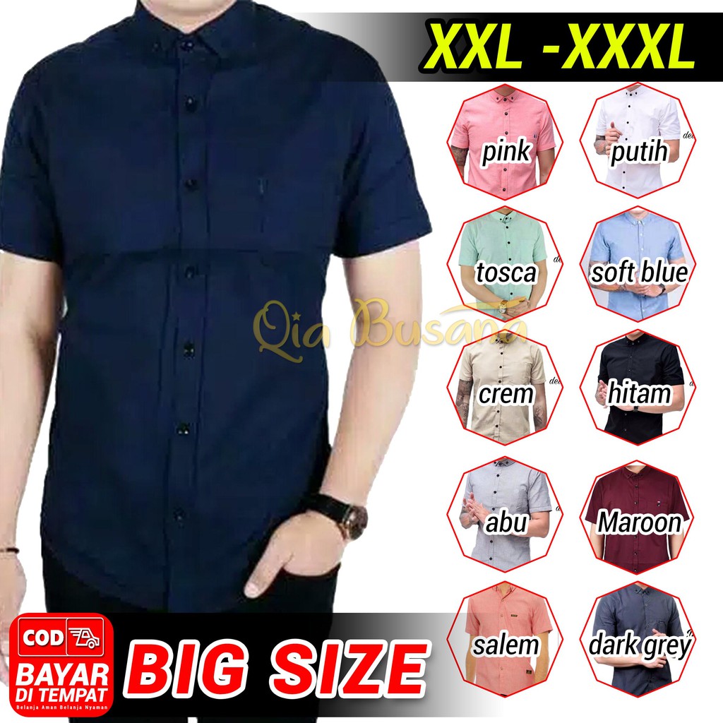 Jual Kemeja Polosan Pria Bahan Adem Tersedia Seragaman Oxford Hitam ...