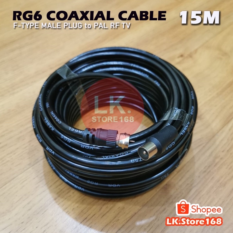 Jual Kabel Antena RG6 15M + Jack Konektor | Shopee Indonesia