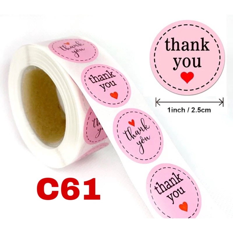 Jual STIKER SEGEL THANK YOU KOTAK KUE ROTI / STIKER THANK YOU COLORFULL ...