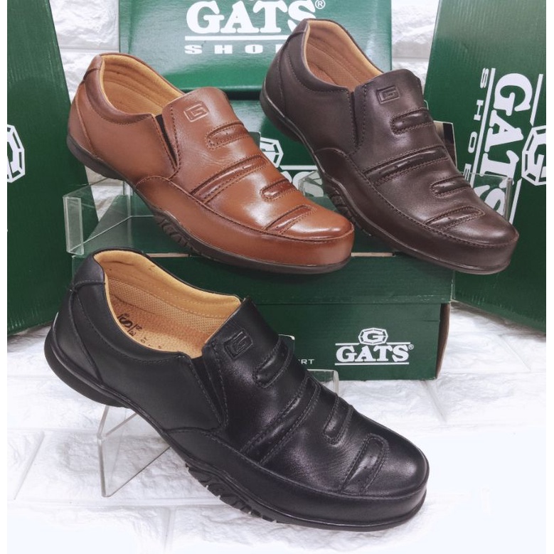 Jual Sepatu Kulit Pantofel casual pria GATS GP 0003 Hitam Original ...