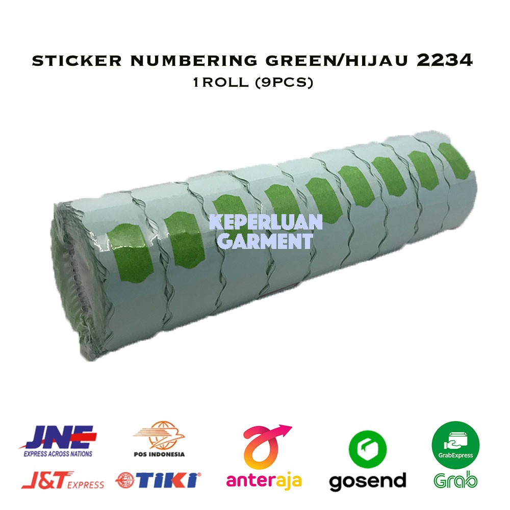 Jual Sticker Numbering (Green/Hijau) Per Roll (Isi 9pcs) | Shopee Indonesia