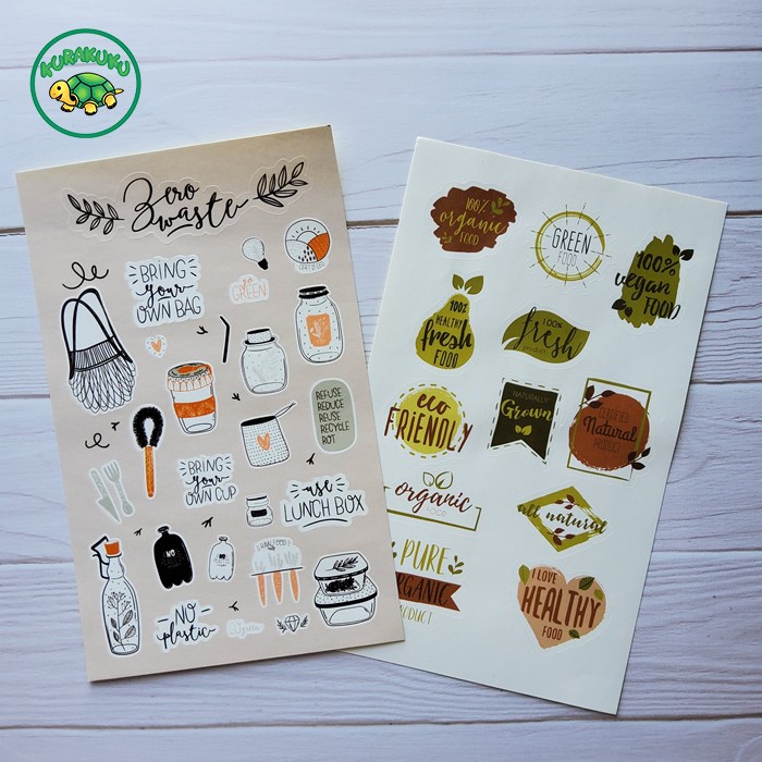 Jual Sticker / Stiker Deco Aesthetic Pack Eco Lifestyle 007 Utk Laptop ...
