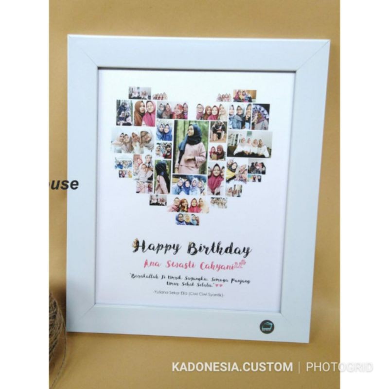 Jual FRAME KACA + CETAK + DESIGN mozaik foto love hadiah kado custom ...