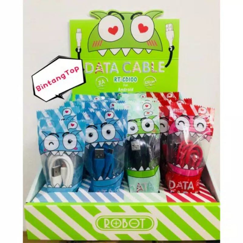 Jual KABEL DATA 2A ROBOT RT-CD100 Fast Charging Original Robot 100% ...