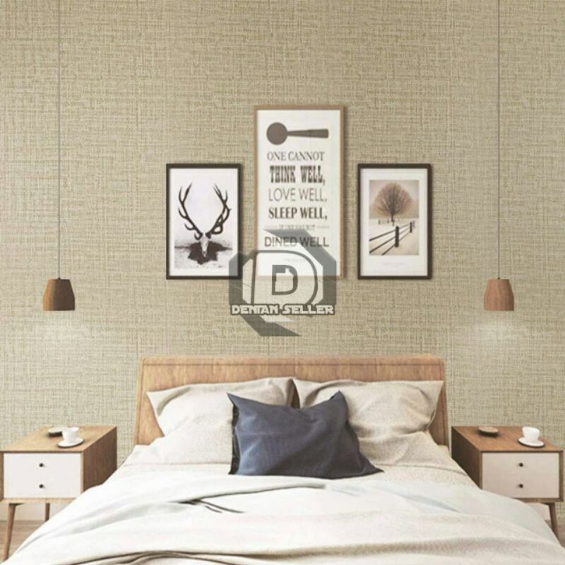 Jual Wallpaper Dinding Motif Bintik Polos Krem/Sticker Ruangan | Shopee ...
