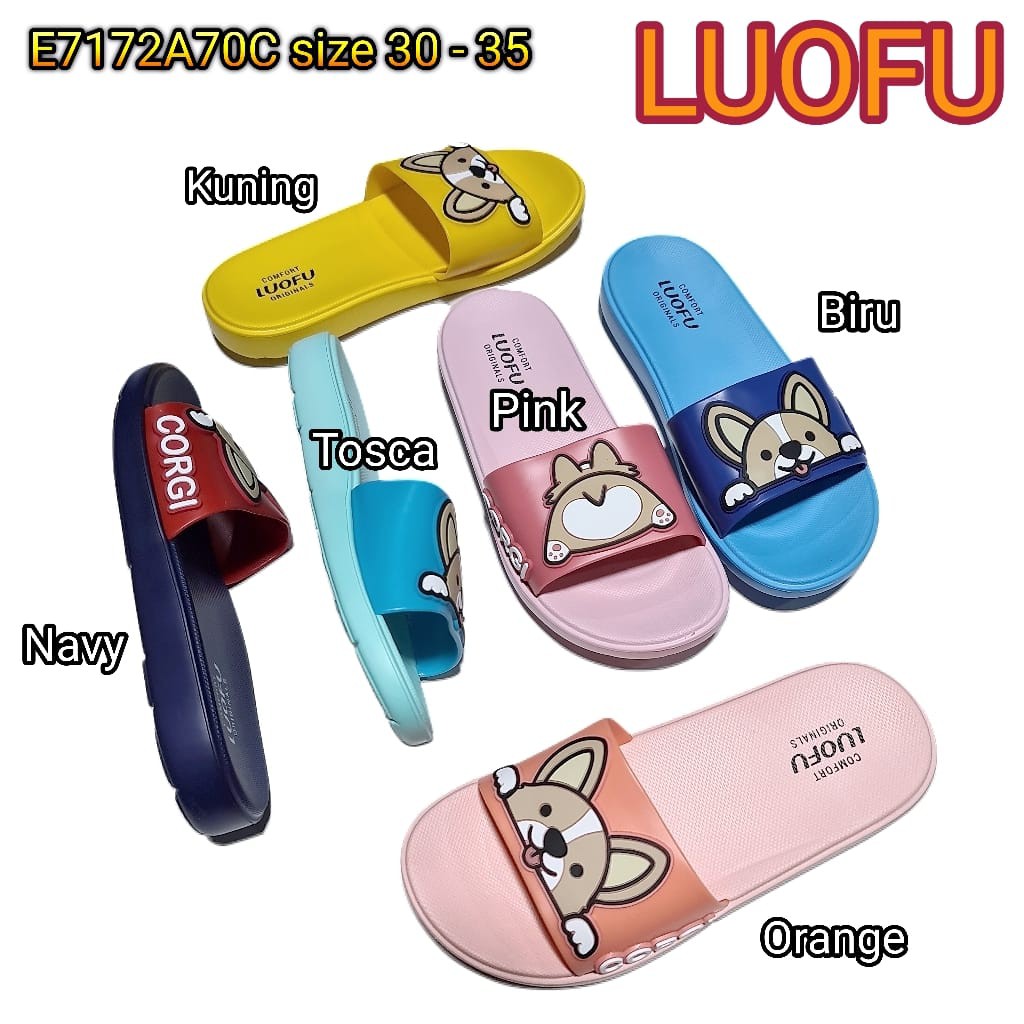 Jual jelly sandal anak selop sendal cewek slop luofu E7172A70C | Shopee ...