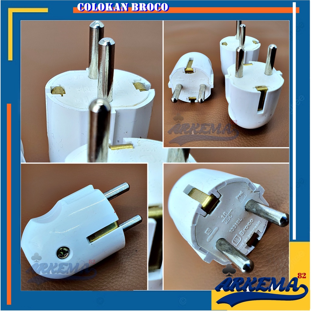 Jual COLOKAN LISTRIK BROCO | STEKER PUTIH 13310L | STEKER BROCO BULAT ...