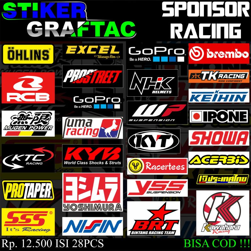 Jual Stiker Sticker Sponsor Racing Sunmori Herex Brand Aestetic ...