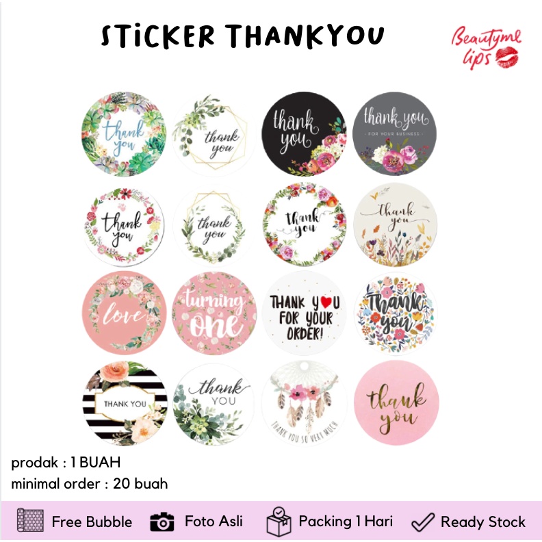 Jual Stiker Sticker Label Thank You Motif - Stiker thankyou / thankyou ...