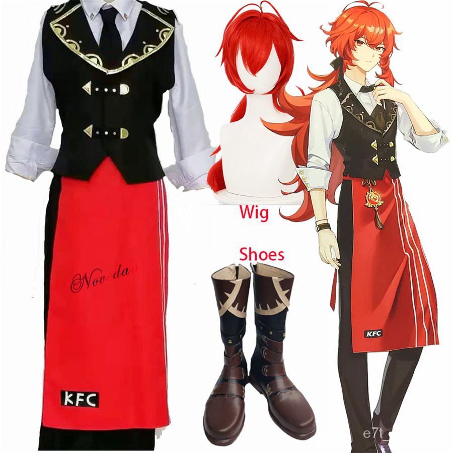 Jual Game Genshin Impact Diluc Cosplay Costume KFC Diluc Genshin ...