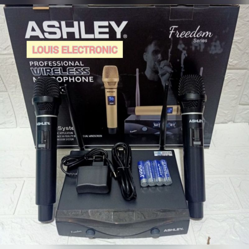 Jual Mic Microphone Wireless ASHLEY Freedom 2 Mic Handheld Mikrofon ...
