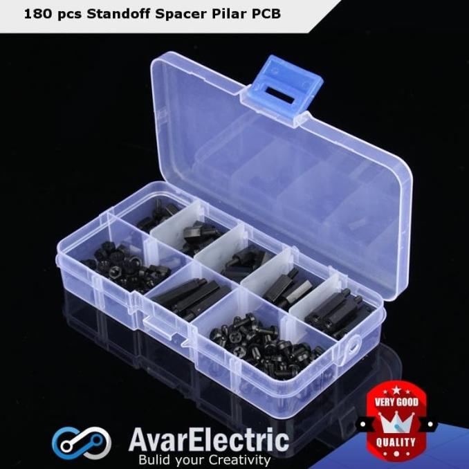 Jual Produk Terbaik] 180 pcs Hitam Pilar Standoff Spacer Baut PCB M3 ...
