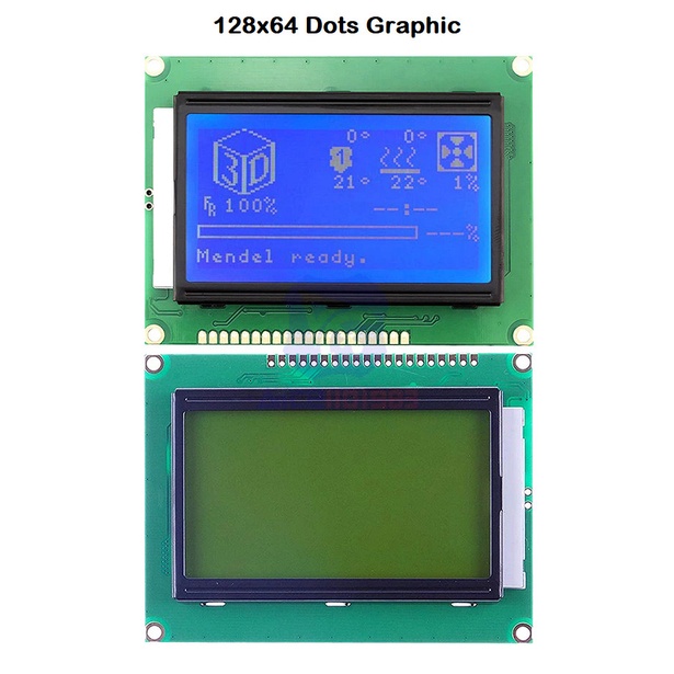 Jual 128x64 Dots Graphic 12864 LCD Display Module with Backlight ST7920 I2C | Shopee Indonesia