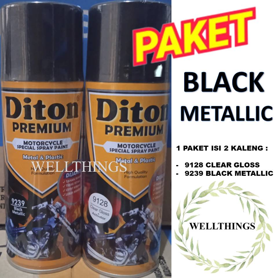 Jual Paket Hemat 9239 Black Metallic Cat Pilox Diton Premium 400ml ...