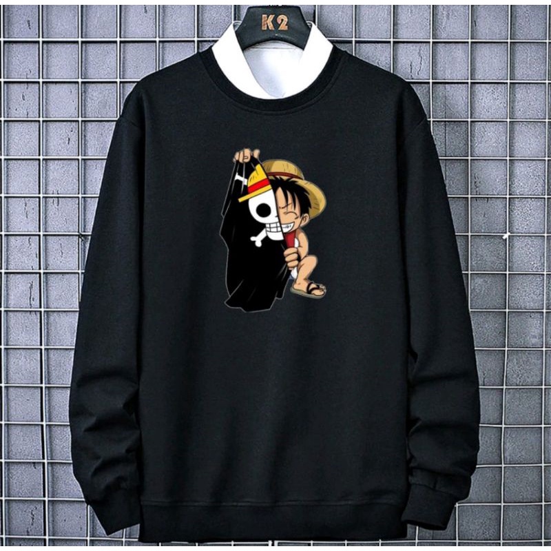 Jual Sweater CREWNECK one Piece luffy baru | Shopee Indonesia