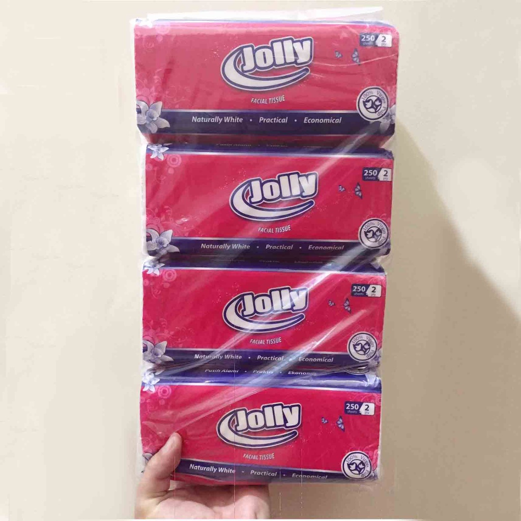 Jual Tisu Tissue Jolly 250 sheet Facial Softpack (bundle 4 Pcs ...