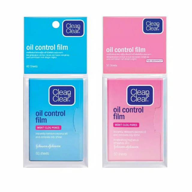Jual Clean & Clear Oil Control Film Biru 60 / Pink 50 Sheets / Lembar ...