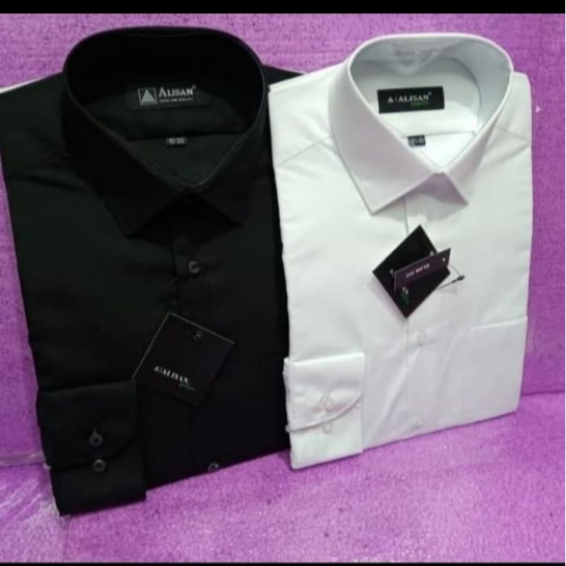 Jual Kemeja Alisan ukuran jumbo warna hitam dan putih lengan panjang ...