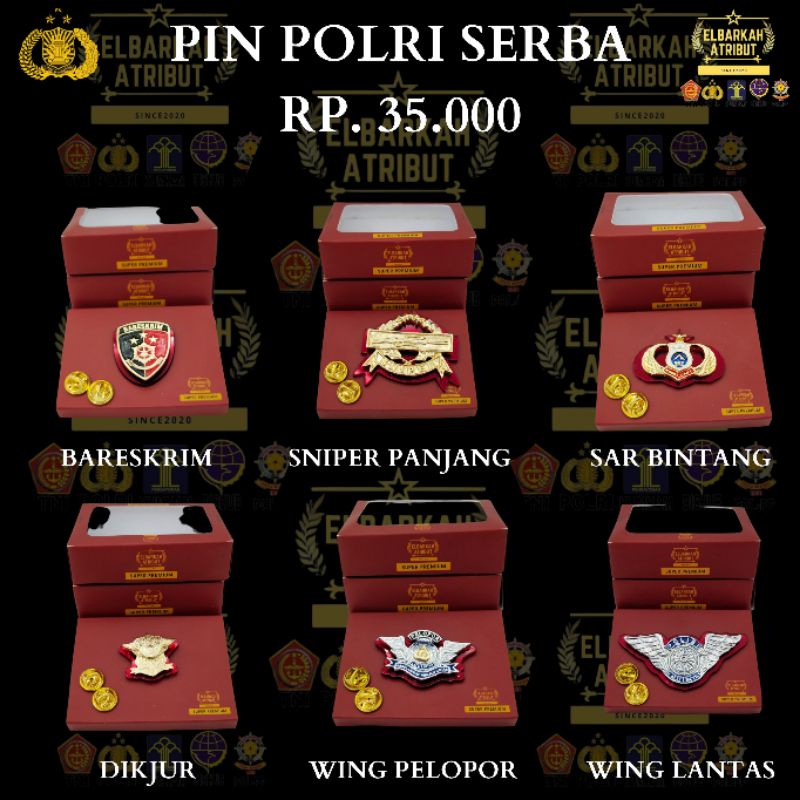 Jual Pin POLRI/WING pin dikjur,wing lantas,wing pelopor, Bareskrim ...