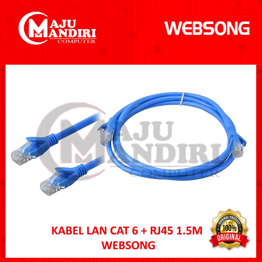 Jual KABEL LAN CAT6 / CAT 6 + RJ45 WEBSONG 1.5M / 3M / 5M / 10M / 20M ...