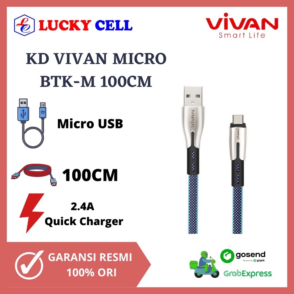 Jual Kabel Data Micro VIVAN BTK-M 100CM | Shopee Indonesia