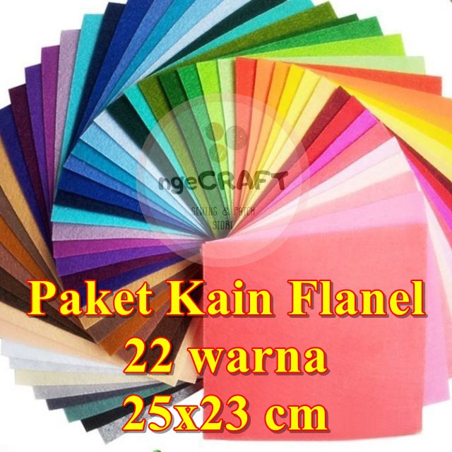 Jual Paket kain flanel 22 warna 25x23cm termurah kain panel kain planel ...
