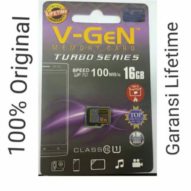 Jual Memory Card V-GEN 16GB Class 10 Speed Series up to 100MB/s ...