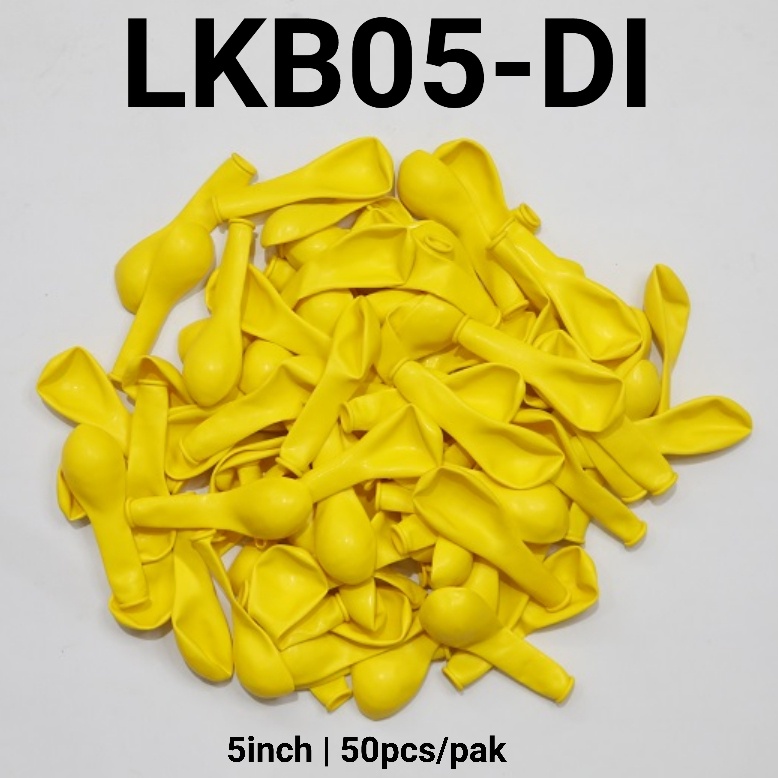 Jual LKB05-DI Balon latex 5 inch 1 pak 50 doff tebal kuning yellow ...
