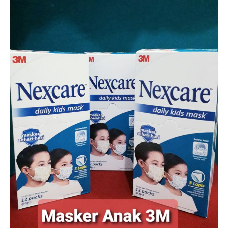 Jual Nexcare Masker Anak 3M ( Harga Per Box ) | Shopee Indonesia
