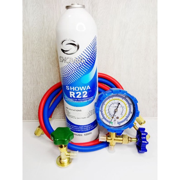 Jual Paket Isi Freon AC R22 kaleng, Manifold,kran freon,selang | Shopee Indonesia