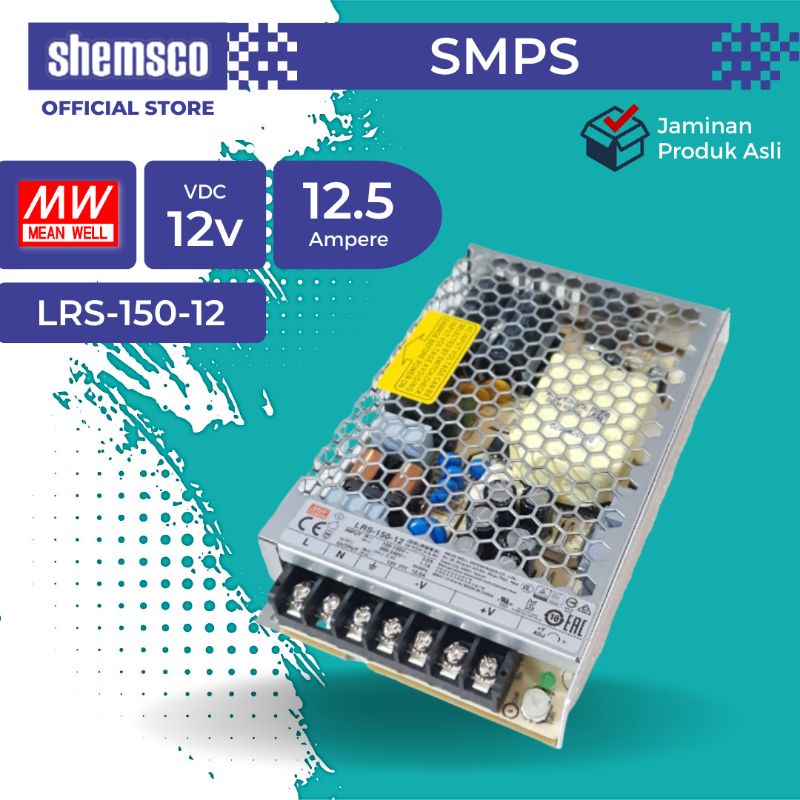 Jual 12v DC 12.5A SMPS Meanwell LRS-150-12 Switching Power Supply Mean ...
