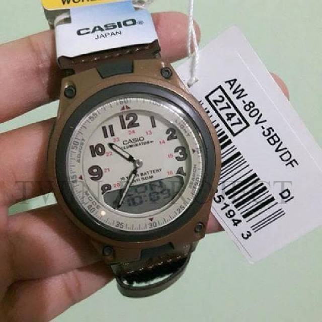Jual Casio Original Standard Type AW-80V-5B / Strap Kanvas / Jam Tangan ...