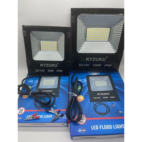 Jual Lampu Led Sorot 12v dc 50w/100w putih Kap Big Power Floodlight DC 12V 50W/100W + Kabel ...