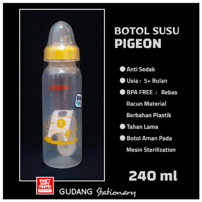 Jual Botol Susu Anti Sedak Pigeon 240 ml | Shopee Indonesia