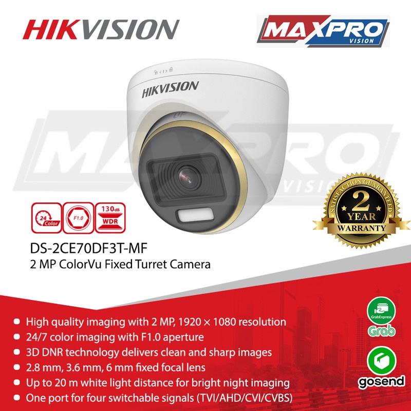 Jual DS-2CE70DF3T-MF - HIKVISION TURBO HD CAMERA 2MP COLORVU | Shopee ...