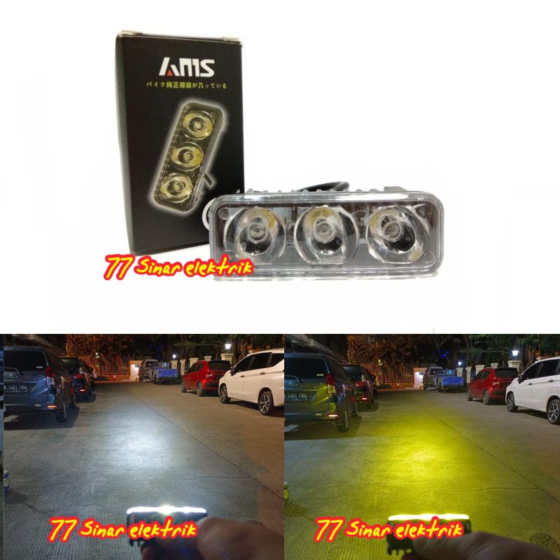 Jual Lampu Tembak Sorot Led 3 Mata Ams Bahan Full Almunium 2 Mode