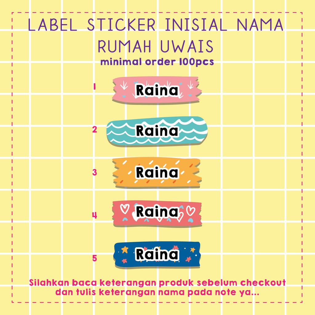 Jual STICKER NAMA WATERPROOF / NAME TAG / LABEL BAJU IRON ON INISIAL ...