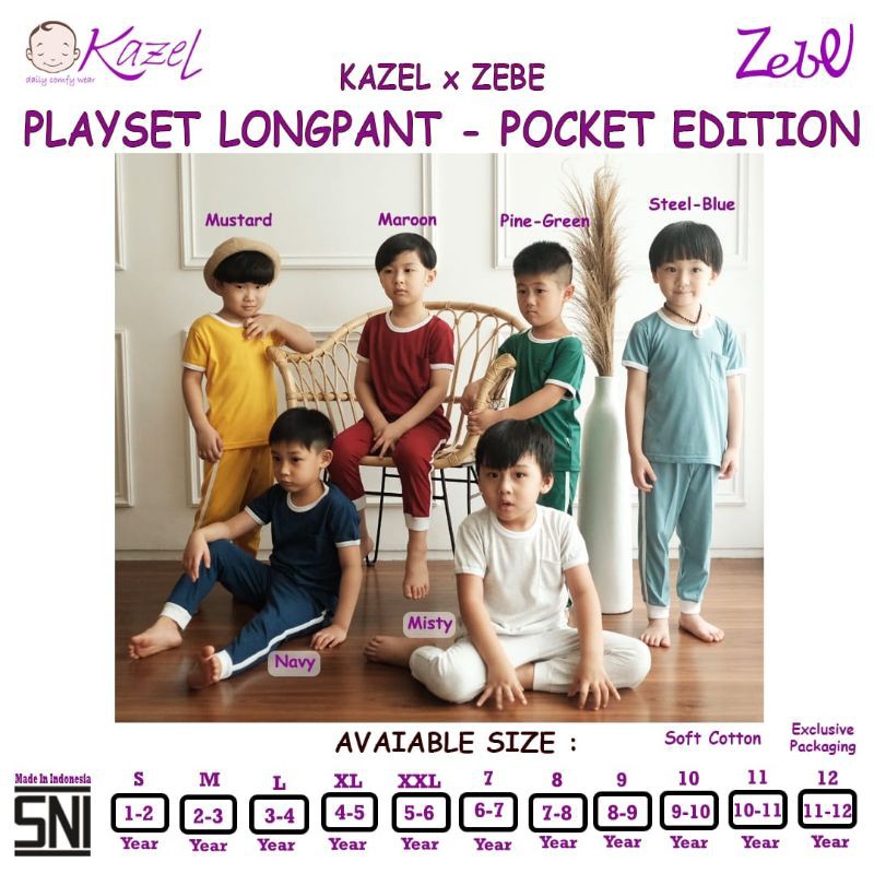 Jual KAZEL X ZEBE PLAYSET LONGPANT POCKET EDITION (size kecil) | Shopee ...