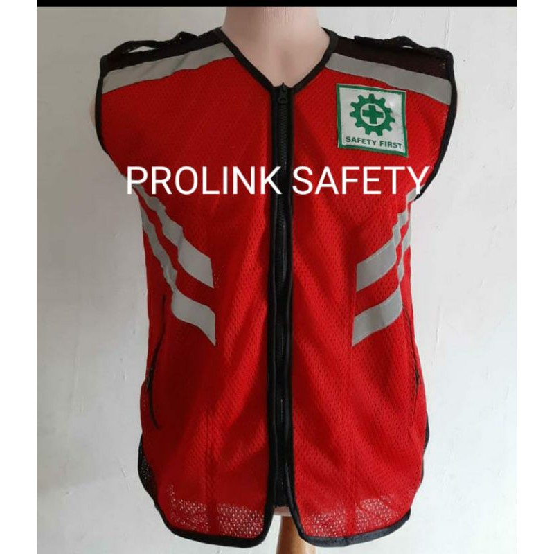 Jual ROMPI SAFETY HSE JARING MERAH FREE LOGO K3 DAN PUNGGUNG TERLARIS ...